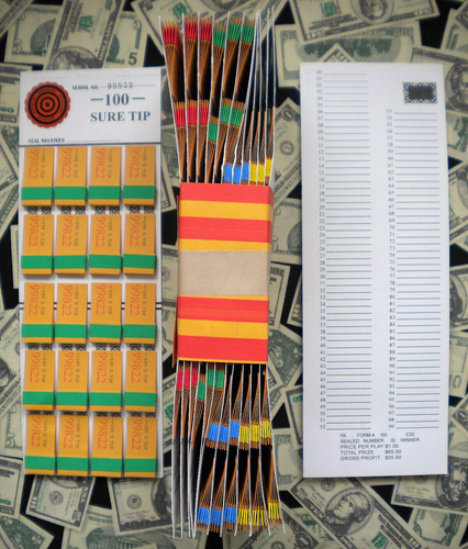 1 Dozen 100-P5 SURE TIP BOARD {00 / 99} SPORT SCORES Pull Tab Raffle ...