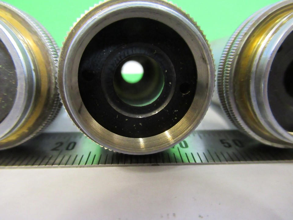 ANTIQUE LOT OBJECTIVES BAUSCH LOMB OPTICS MICROSCOPE PART AS PICTURED ...