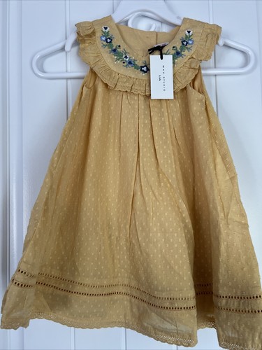 Max Studio Kids Yellow Dress With Blue Flowers Size 3T Brand New With ...