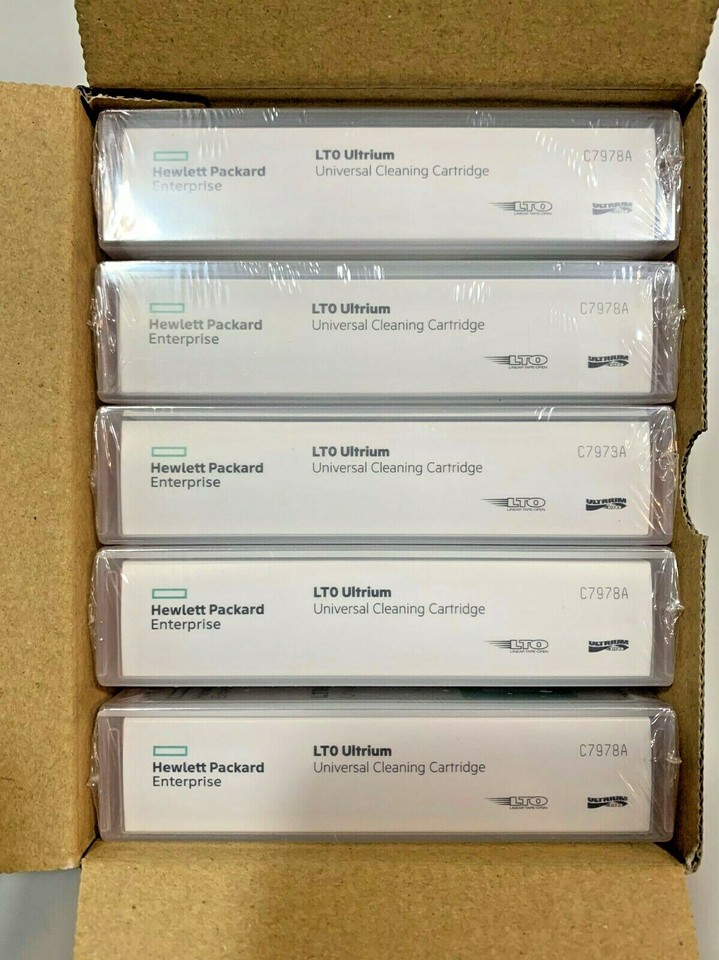 HPE / HP LTO Cleaning Cartridge Universal C7978A (LOT OF 5) Brand New ...