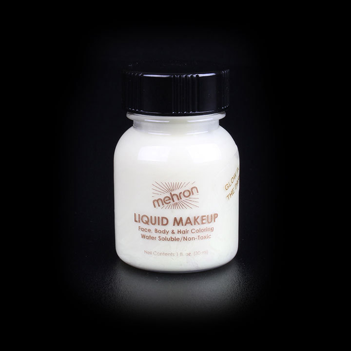 MEHRON LIQUID FACE BODY HAIR PAINT COLOR STAGE MAKEUP 1OZ BLACK WHITE ...