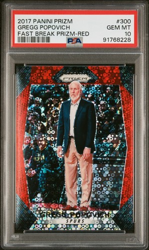 2017 PANINI PRIZM Gregg Popovich #300 - RED PRIZM #/125 - *PSA 10 GEM ...