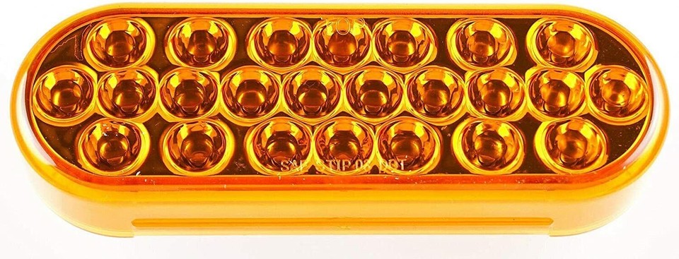 2x- 6" Oval 24 LED Recessed Amber Strobe Light Waterproof Strobe Towing ...