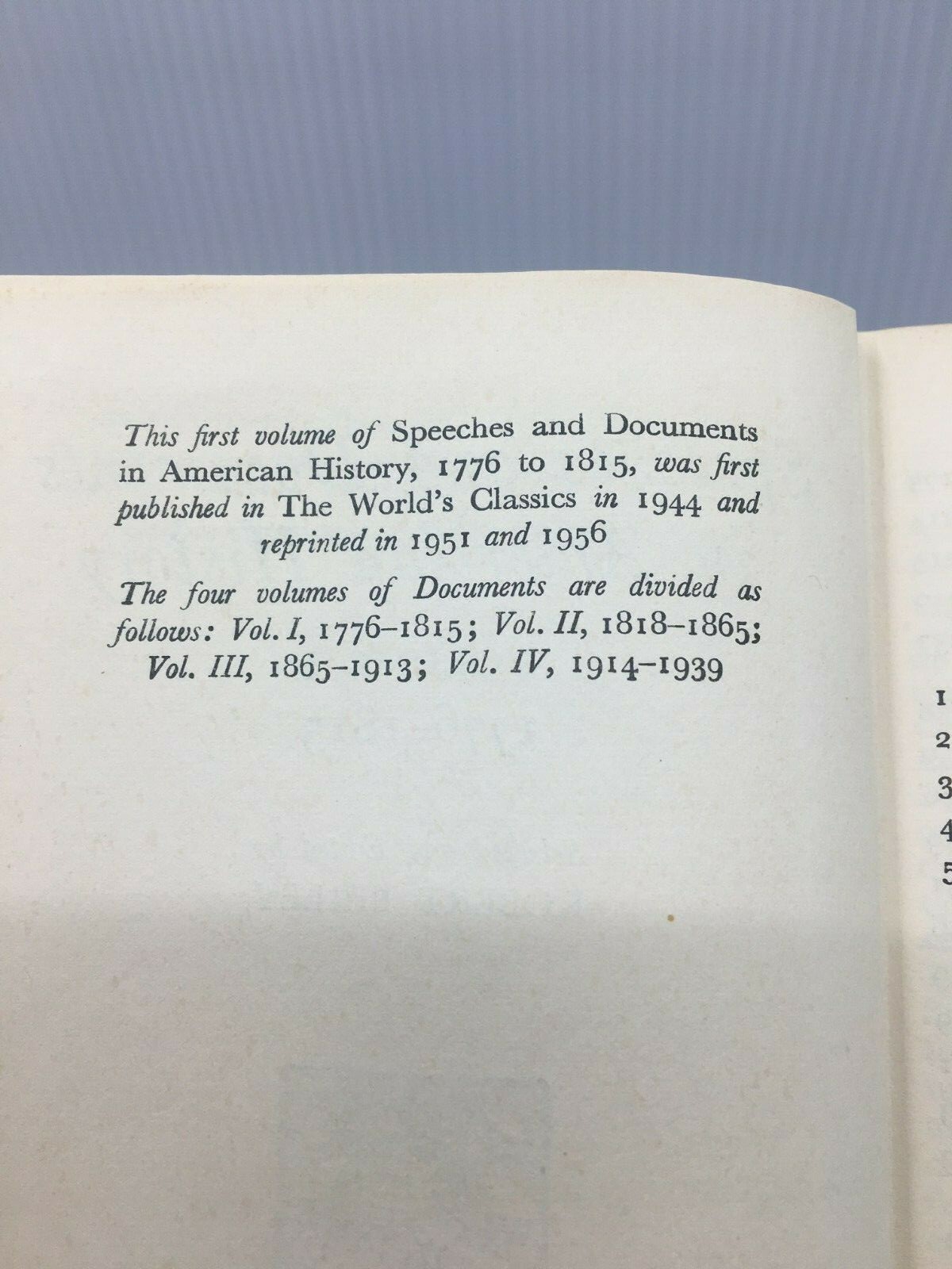 Speeches and Documents in American History by Robert Birley - Hardcover ...