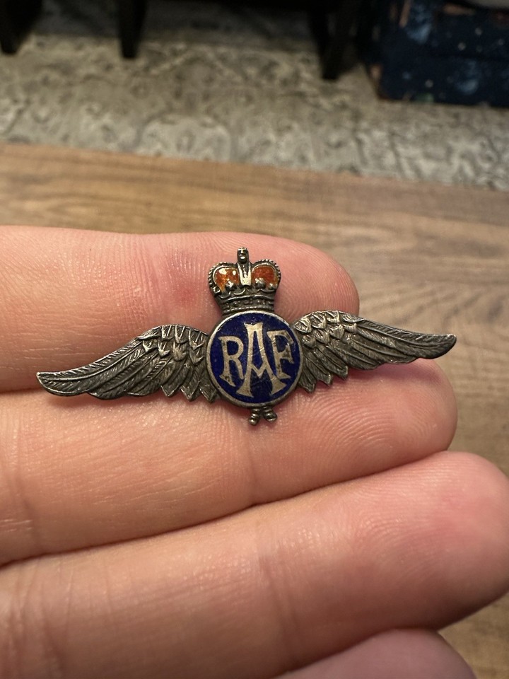 vintage RAF sterling silver & enamel sweetheart badge brooch | eBay UK