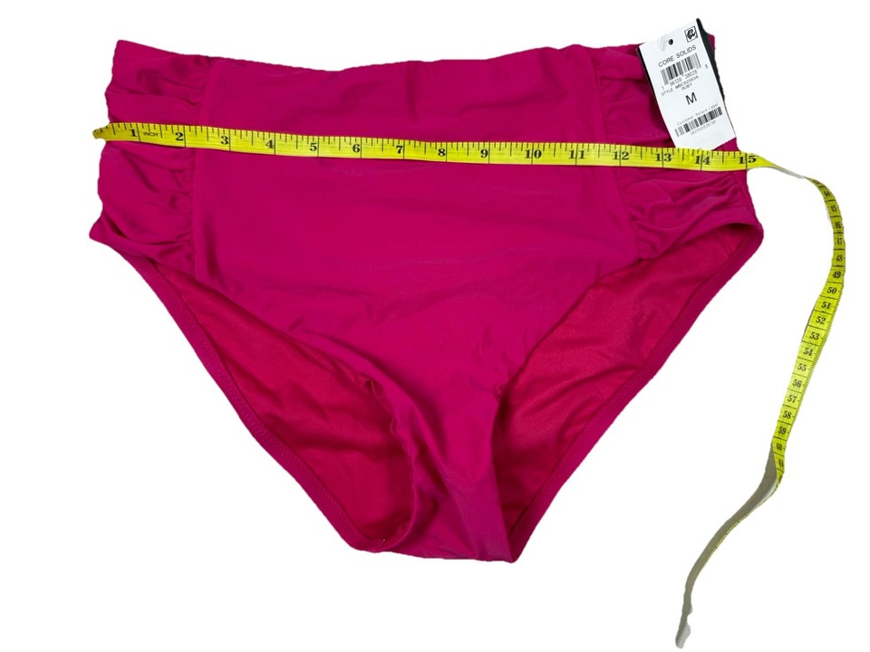 Bar III Ruby Pink Core Solids Shirred Swim Bottom Size Medium NWT ...