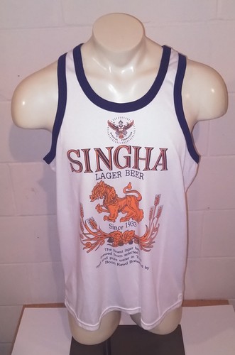 Vintage Singha Lager Graphic Tank Top (Men's XL) • Thailand | eBay