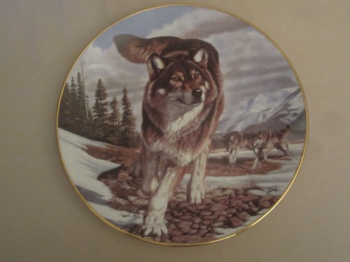 YEAR OF THE WOLF collector plate LEADER OF THE PACK Al Agnew WOLVES ...