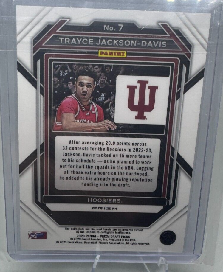 Trayce Jackson Davis RC 2023 Panini Prizm Draft Picks #7 Purple Wave ...