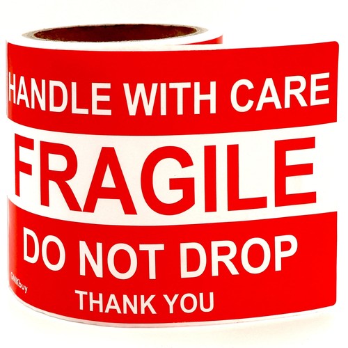 4x6 Inch Fragile Stickers Handle with Care for Shipping Packaging, 100 ...