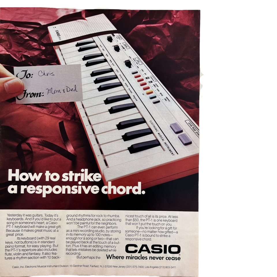 1985 Vintage Original Print Ad ~ Casio Electric Keyboard ~ Life ...