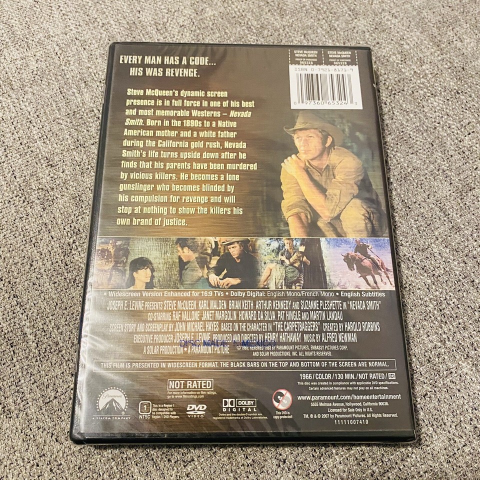 New Sealed Nevada Smith (DVD, 1966) Movie Steve McQueen 97360653243 | eBay