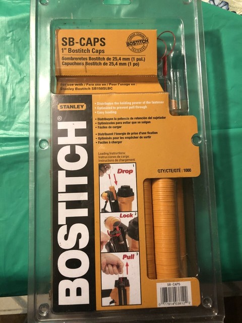 Bostitch SB-CAPS 1 inch Caps for Cap Stapler and Nailer - 1000 Pack for ...