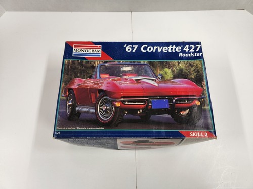 Vintage Monogram '67 Corvette 427 Roadster 1967 plastic model car kit ...