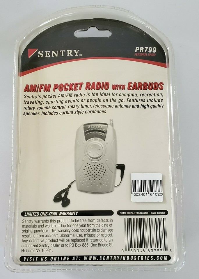 Sentry PR799 AM/FM Pocket Radio Personal New In Package | eBay