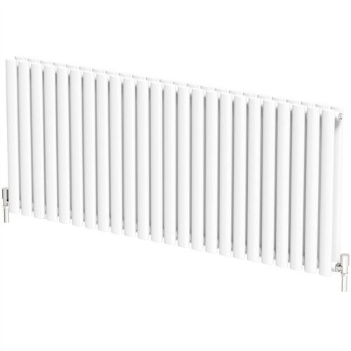 Designer Radiator Horizontal White Oval Column Rads Double Panel ...