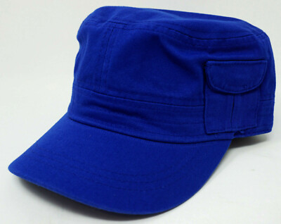 LEADER Cadet Cap w/Pocket Adjustable OSFM Plain Blue Hat New | eBay