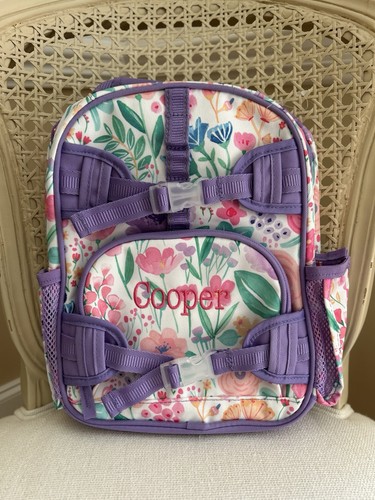Pottery Barn Kids Mackenzie Lavender Floral Blooms MINI Backpack Mono ...
