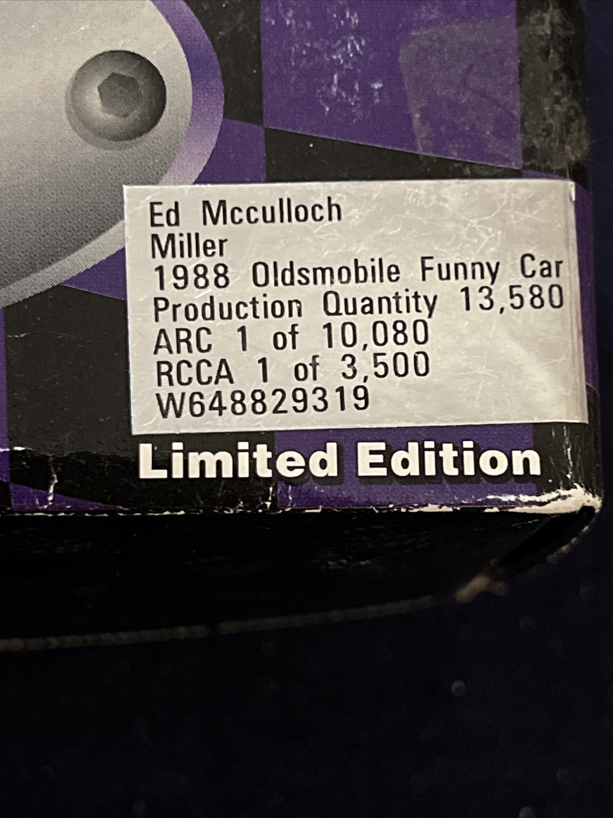 Ed McCulloch Miller 1988 Oldsmobile Funny Car 1998 Action 1:64 Ltd Ed 1 ...