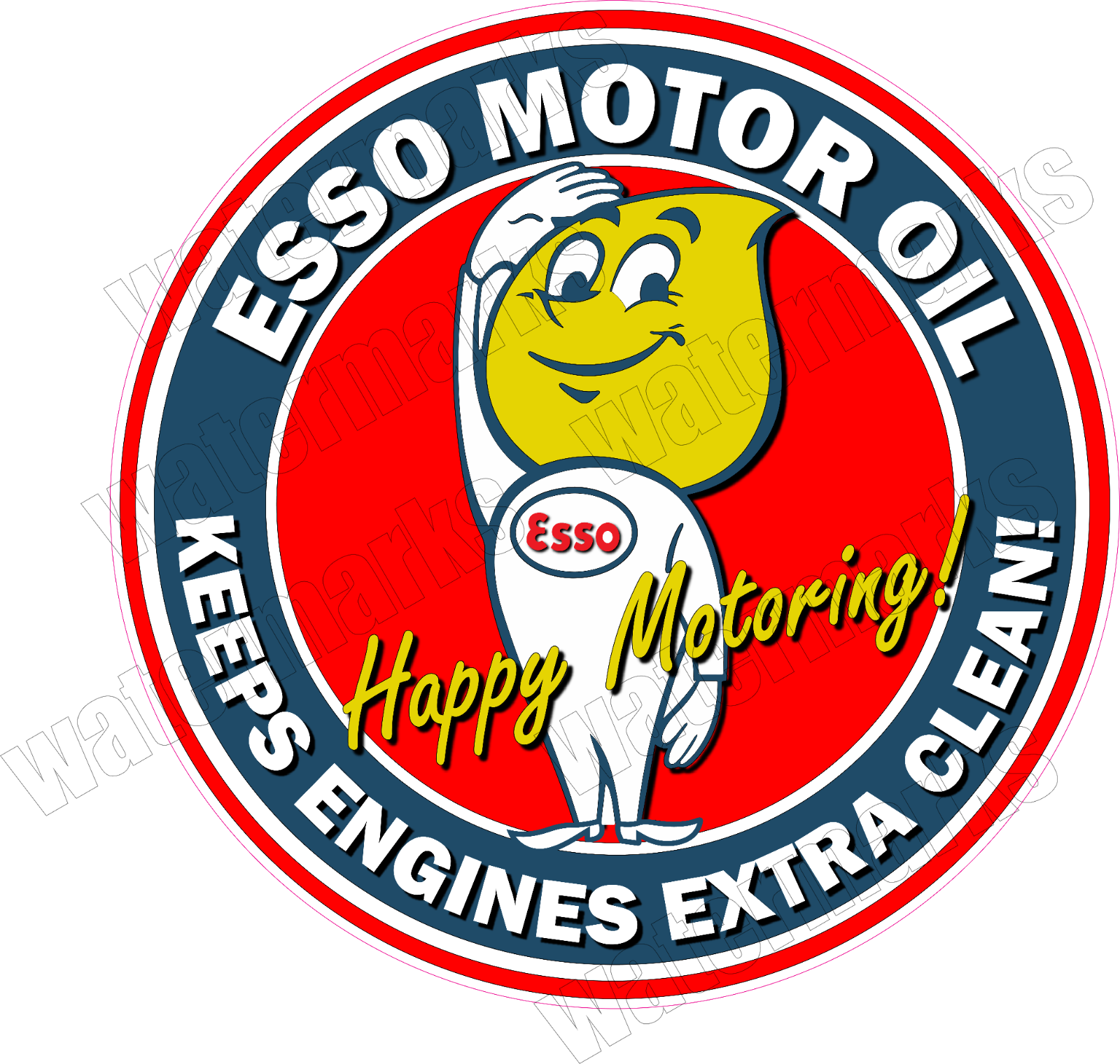 Esso Retro Vintage Antique Gas Pump Motor Oil Vinyl Sticker Car Window ...