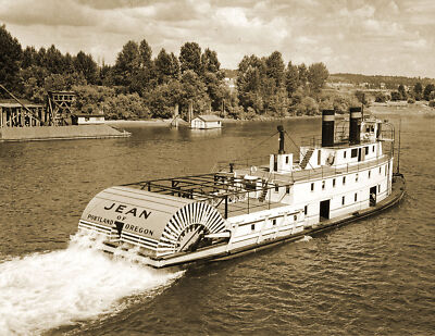 1940's Sternwheeler Jean, Portland, Oregon Vintage Old Photo 8.5" x 11 ...