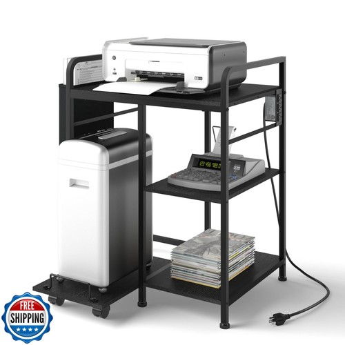 Home Printer Stand with Charging Station, 24x18 Inches Stands for Large ...