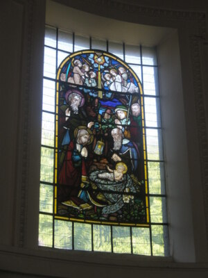 Photo 6x4 Stained glass window to the left of the main altar at Holy Tr ...