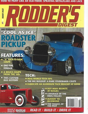 FEBRUARY 2006 RODDER'S DIGEST MAGAZINE BRIGHAM'S ROADSTER PICKUP PAINT ...