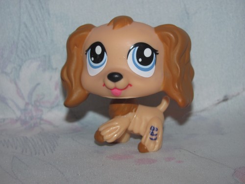 LPS Littlest Pet Shop #1318 Brown Cocker Spaniel Dog Puppy - Blue Eyes ...
