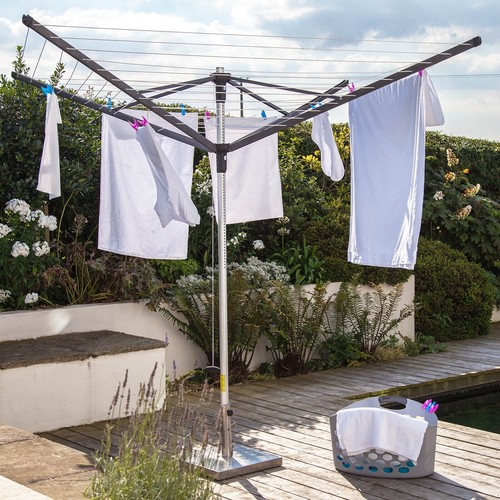Minky 60m Rotalift Plus Outdoor Rotary Airer Washing Line 5010353318887 ...