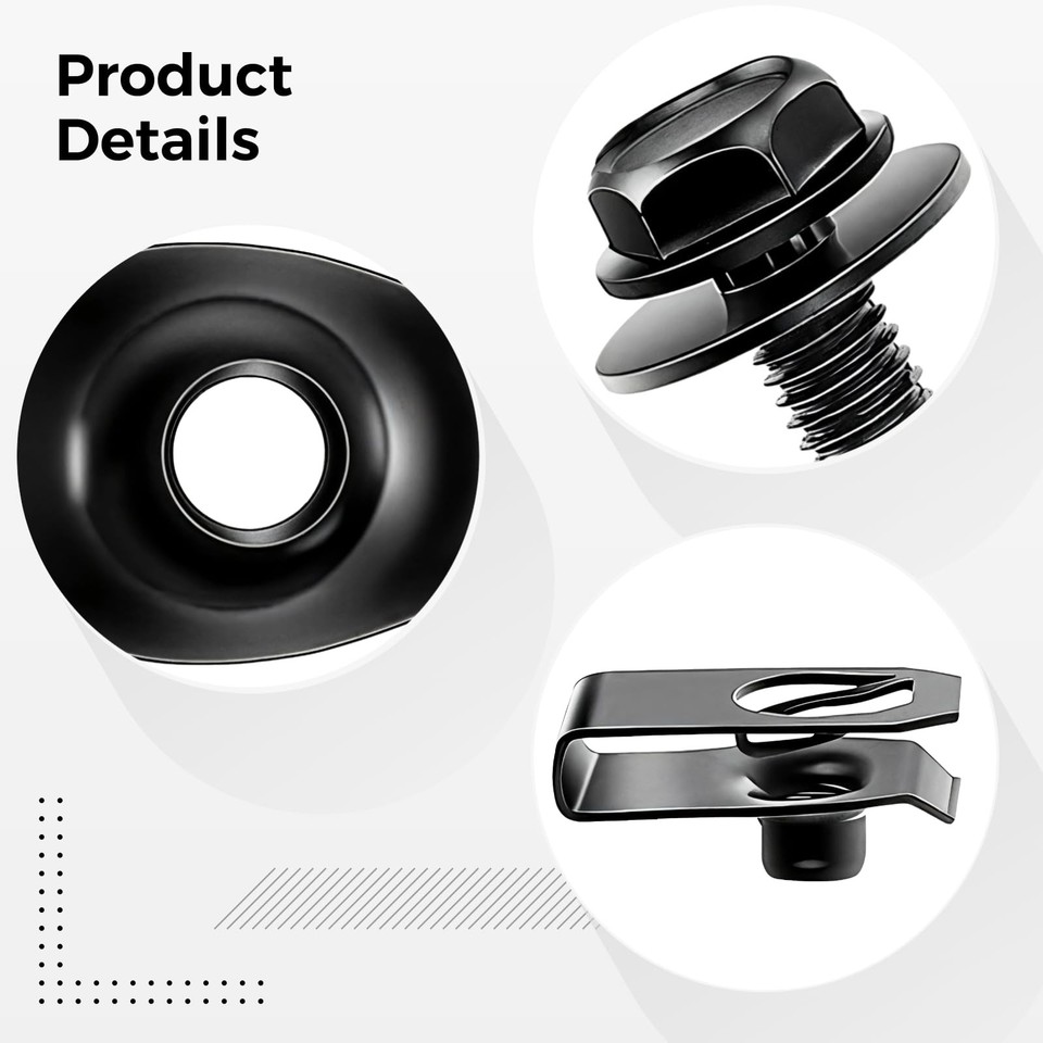 Set 40 Packs U-Clip Nuts and Bolts, Metal Speed Fastener Clips with ...