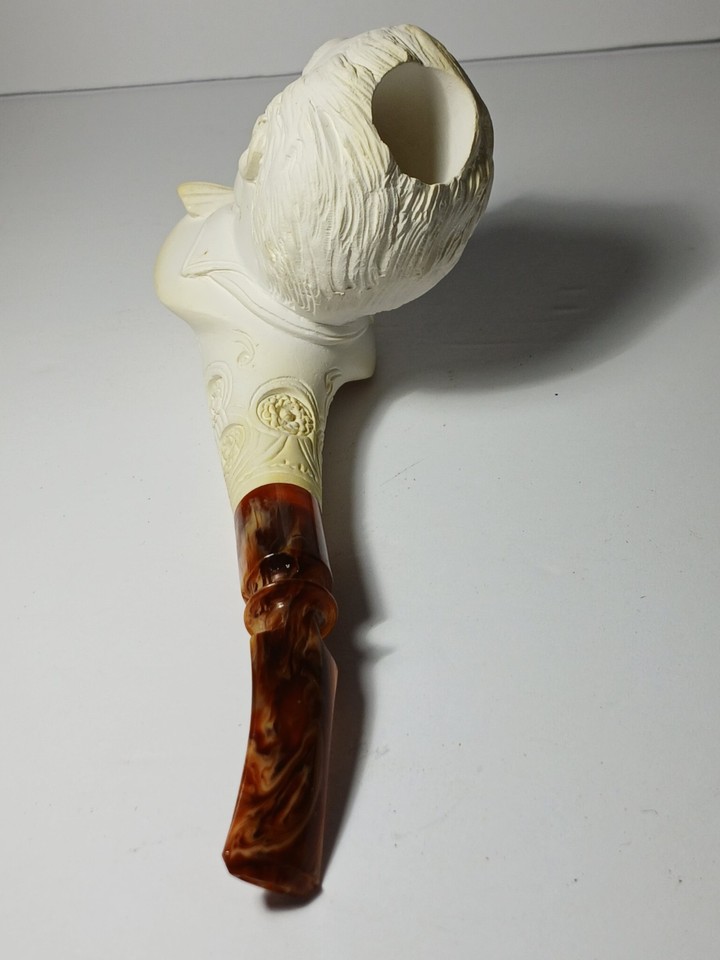 Dracula Vampire Block Meerschaum Pipe & Case Old Vintage Monster ...
