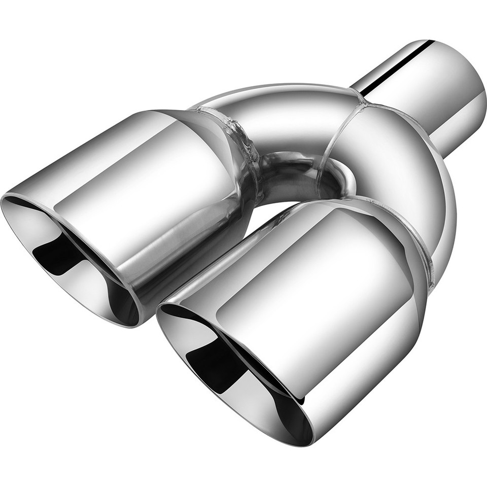 2.5" Inlet 3.5" Outlet Quad Exhaust Tip Double Wall Pipe For G20 325i ...