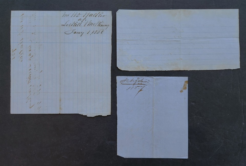 1850s antique Wm WALKER judith FRENCH richmond va 3pc ephemera FUNERAL ...