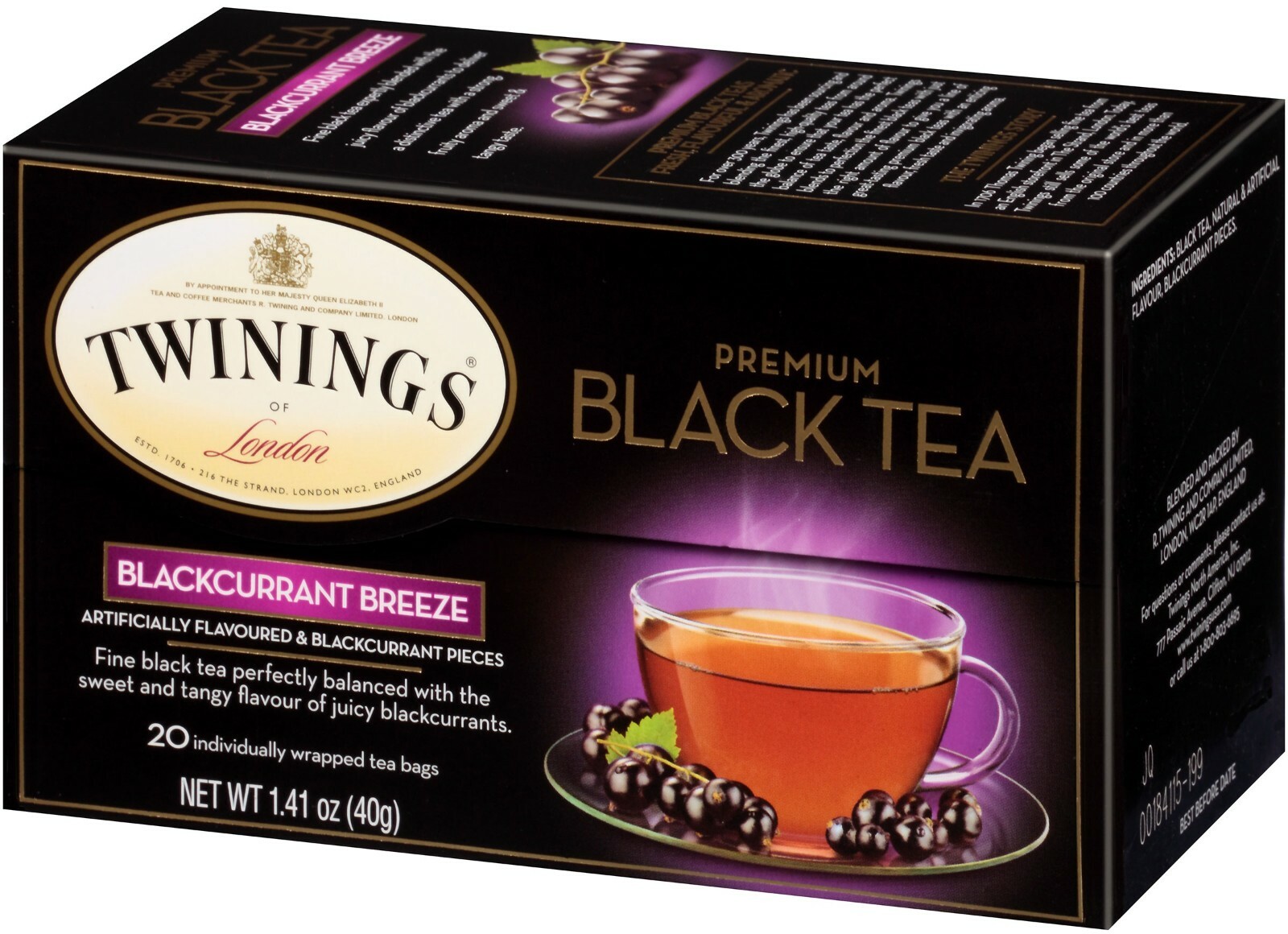 Twinings Blackcurrant Breeze Black Tea - 20 tea bags (Pack of 4) | eBay