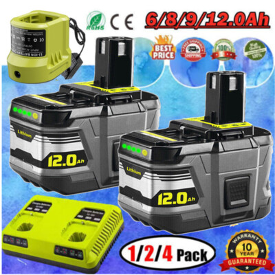 High Capacity Battery 12AH For RYOBI P108 18V One Plus 18 Volt Lithium ...