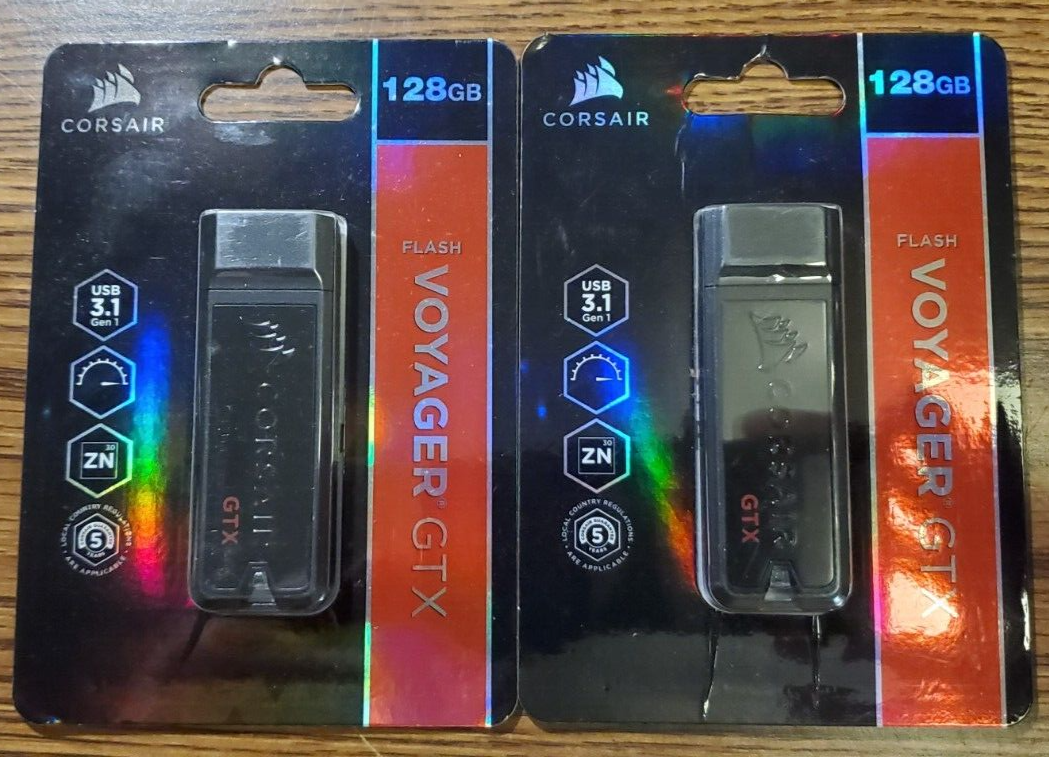 2x New! Sealed! Corsair Flash Voyager GTX USB 3.1 128GB Premium Flash ...