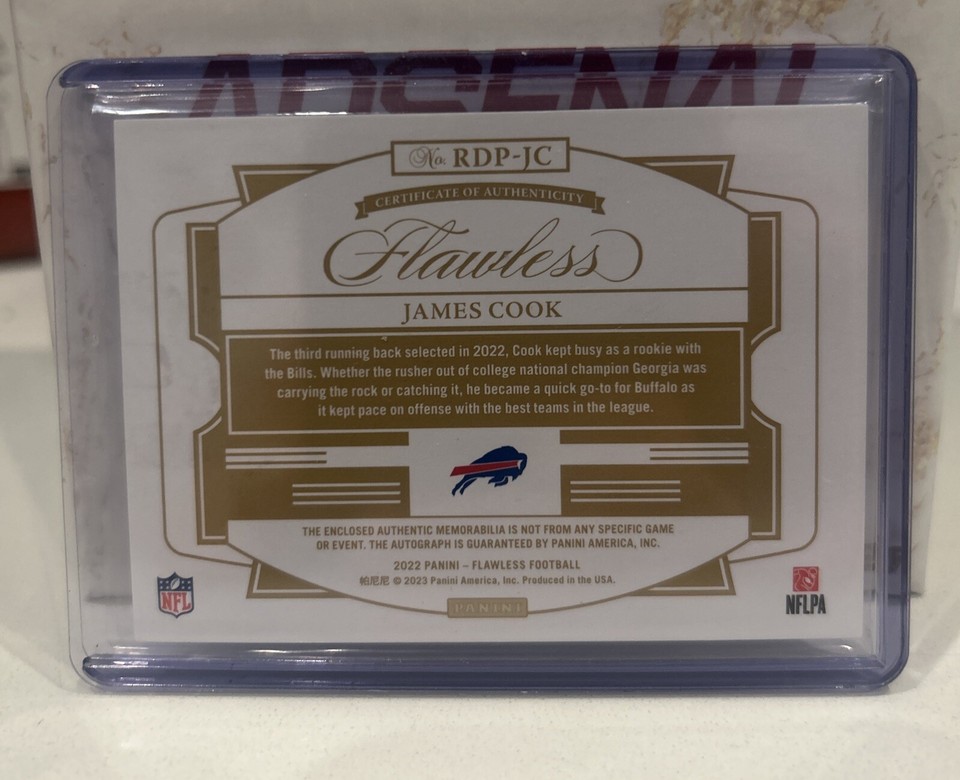 JAMES COOK 2022 FLAWLESS RPA ROOKIE PATCH AUTOGRAPH RC AUTO /20 | eBay