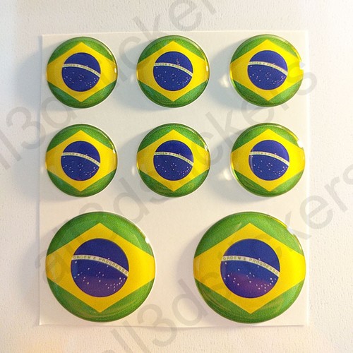 Stickers Brazil Gel Domed Resin 3D Flags Brazil Vinyl Sticker Decals ...