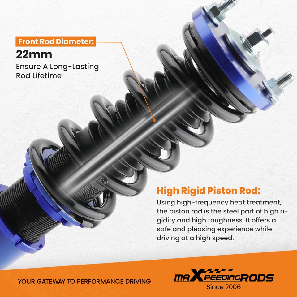 1996-2000 Honda Civic EK EJ EM 4x Coilovers + 6x Control Arms & Camber ...