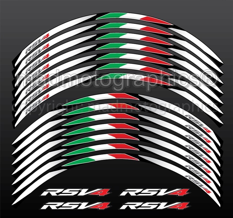 aprilia Racing RSV4 wheel decals rsv stickers rim stripes Factory ...