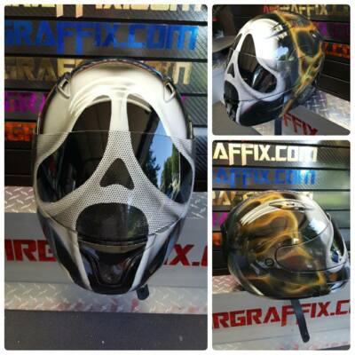Scream with Flames Custom Painted Airbrushed Motorcycle Helmet | eBay