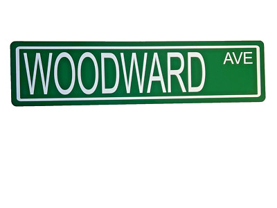 WOODWARD AVE Metal Street Sign Dream Cruise Detroit Hot Rod Muscle Car ...