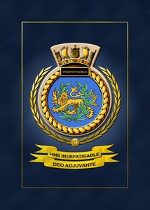 HMS INDEFATIGABLE SHIPS BADGE/CREST - HUNDREDS OF HM SHIPS IN STOCK | eBay