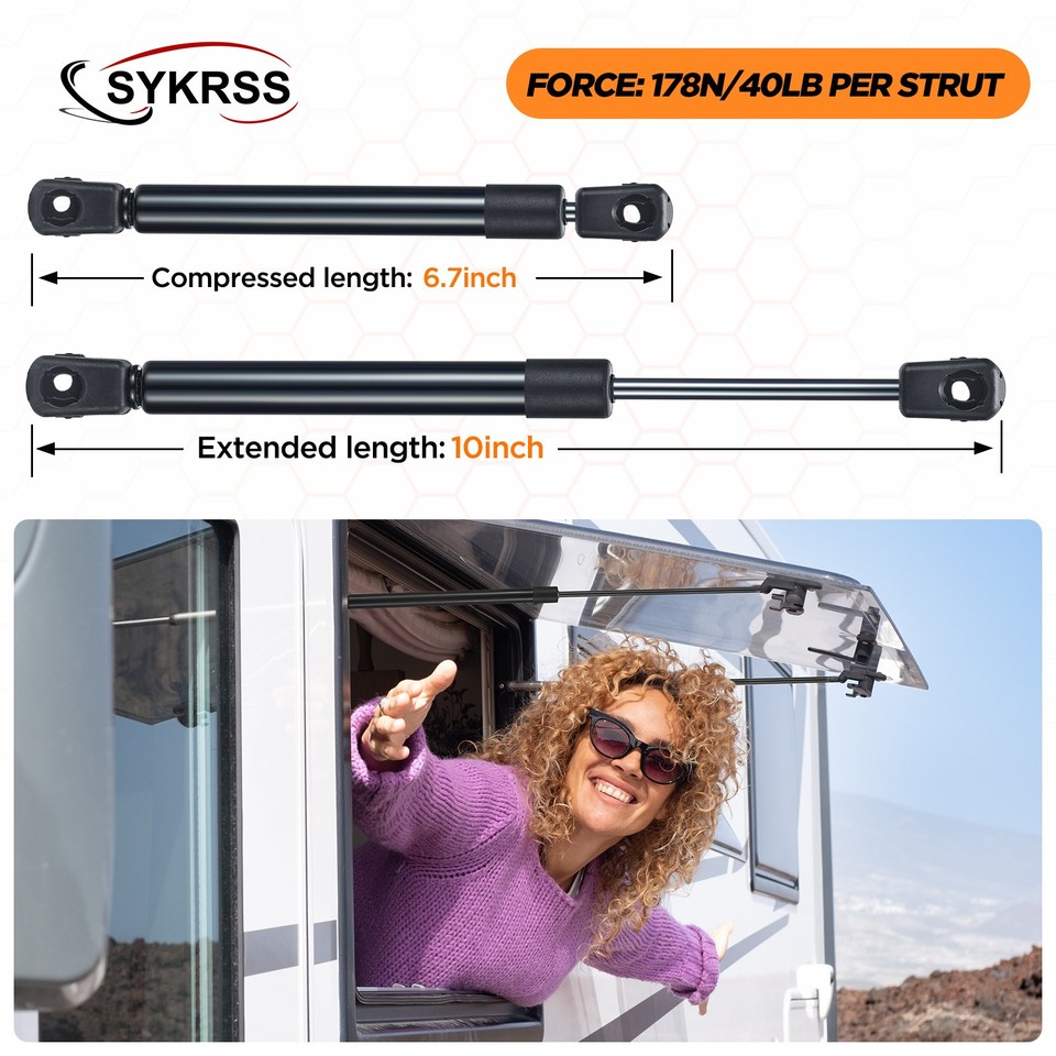 10" 40lbs Gas Strut Shocks Spring Lift Support C16-09322 for Truck Tool ...