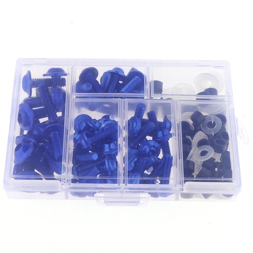 158x Motorcycle Sportbike Fairing Bolt Kits Blue Screws Fasteners Clips ...