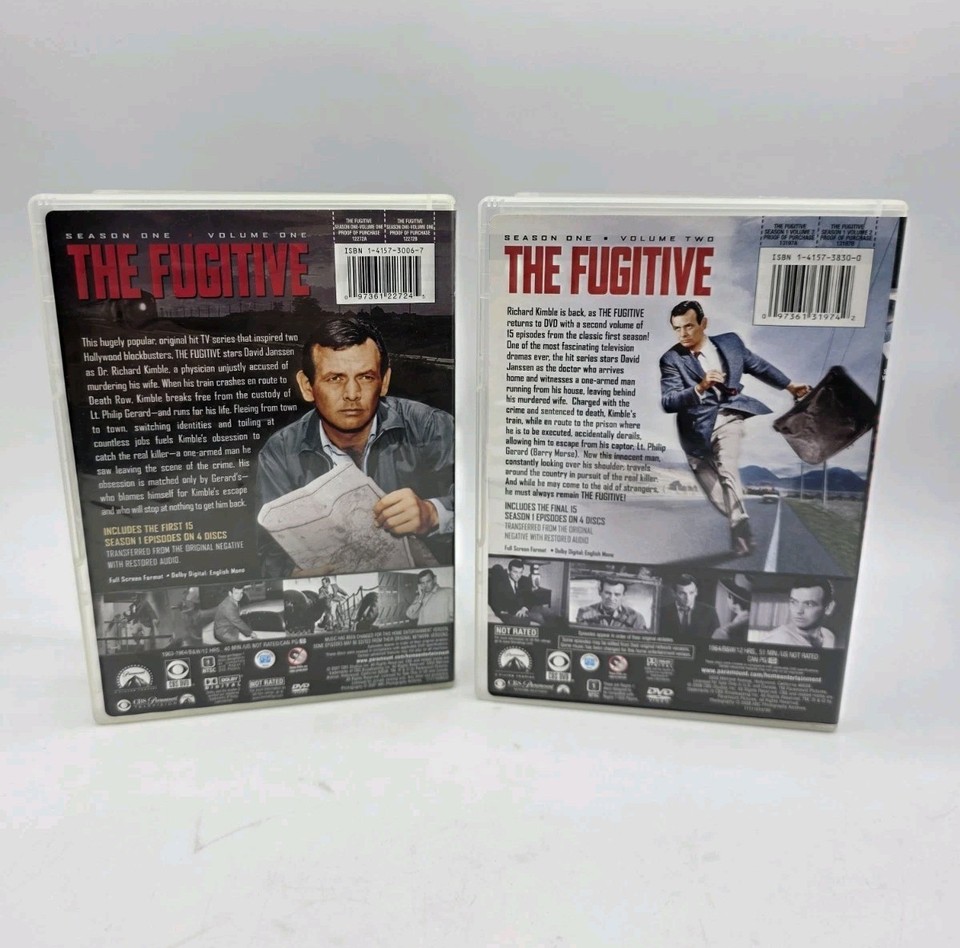 The Fugitive Tv Series Complete Season 1 First Volume 1 And 2 David ...