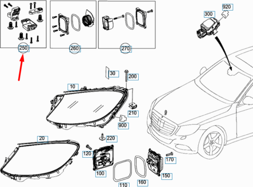Original MERCEDES X222 A217 C217 S-CLASS W222 Rs halter 2228201214 ...