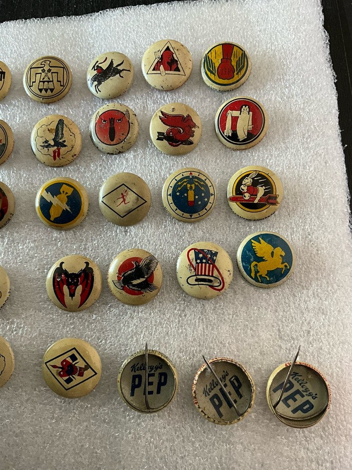 VINTAGE LOT of 25 KELLOGG’S 1940s PEP PINS VERY NICE VARIETY | eBay