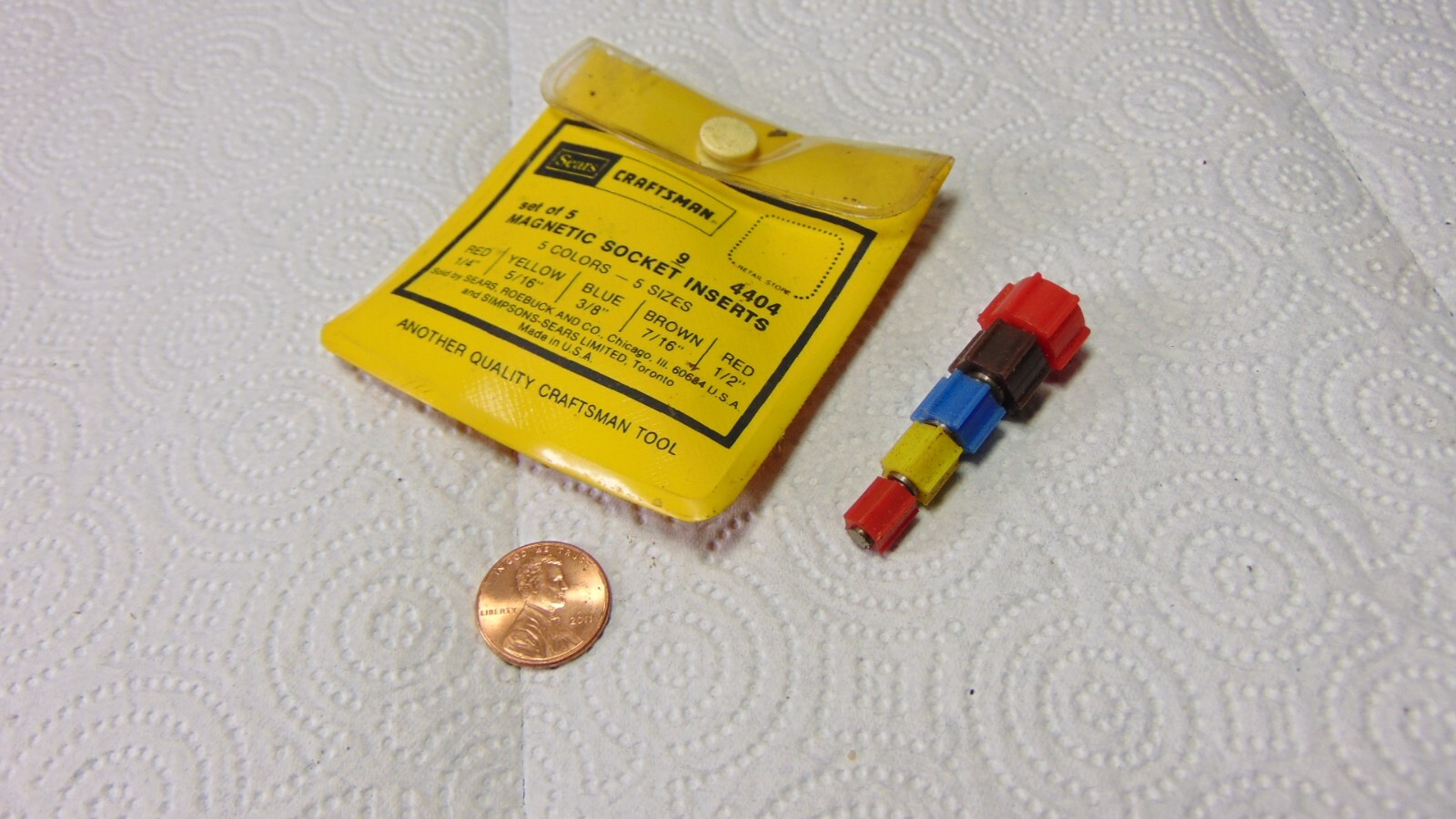 Vintage Sears Craftsman 9-4404 Magnetic Socket Inserts Made in USA Set ...